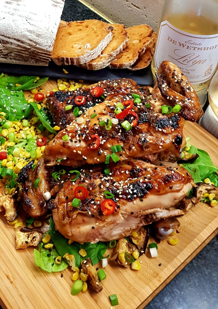 Grilled doenjang chicken with gochujang sourdough bread - Eat Drink Love